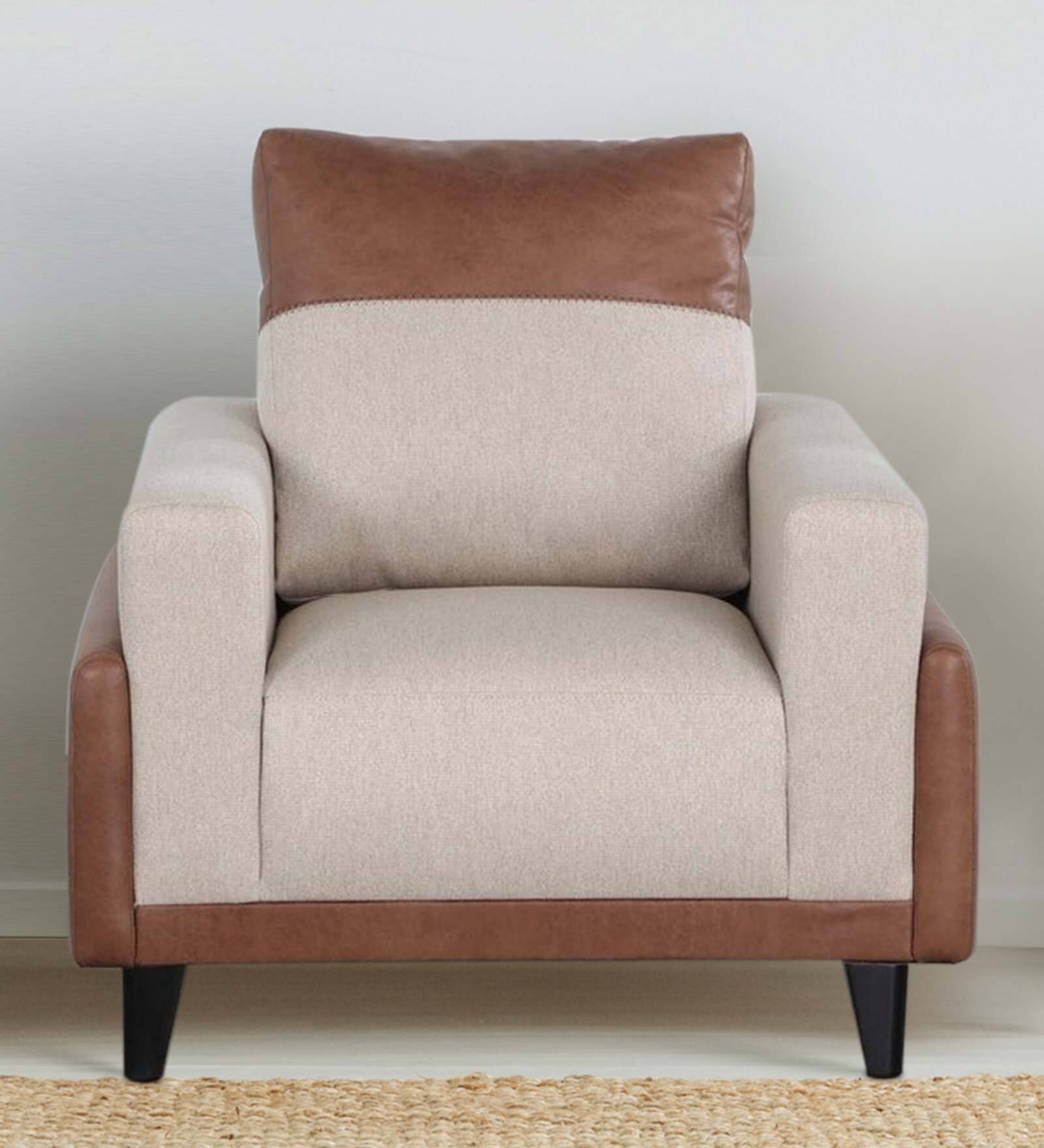 Buy Marcus Fabric 1 Seater Sofa in Beige Colour at 29% OFF by Vittoria ...