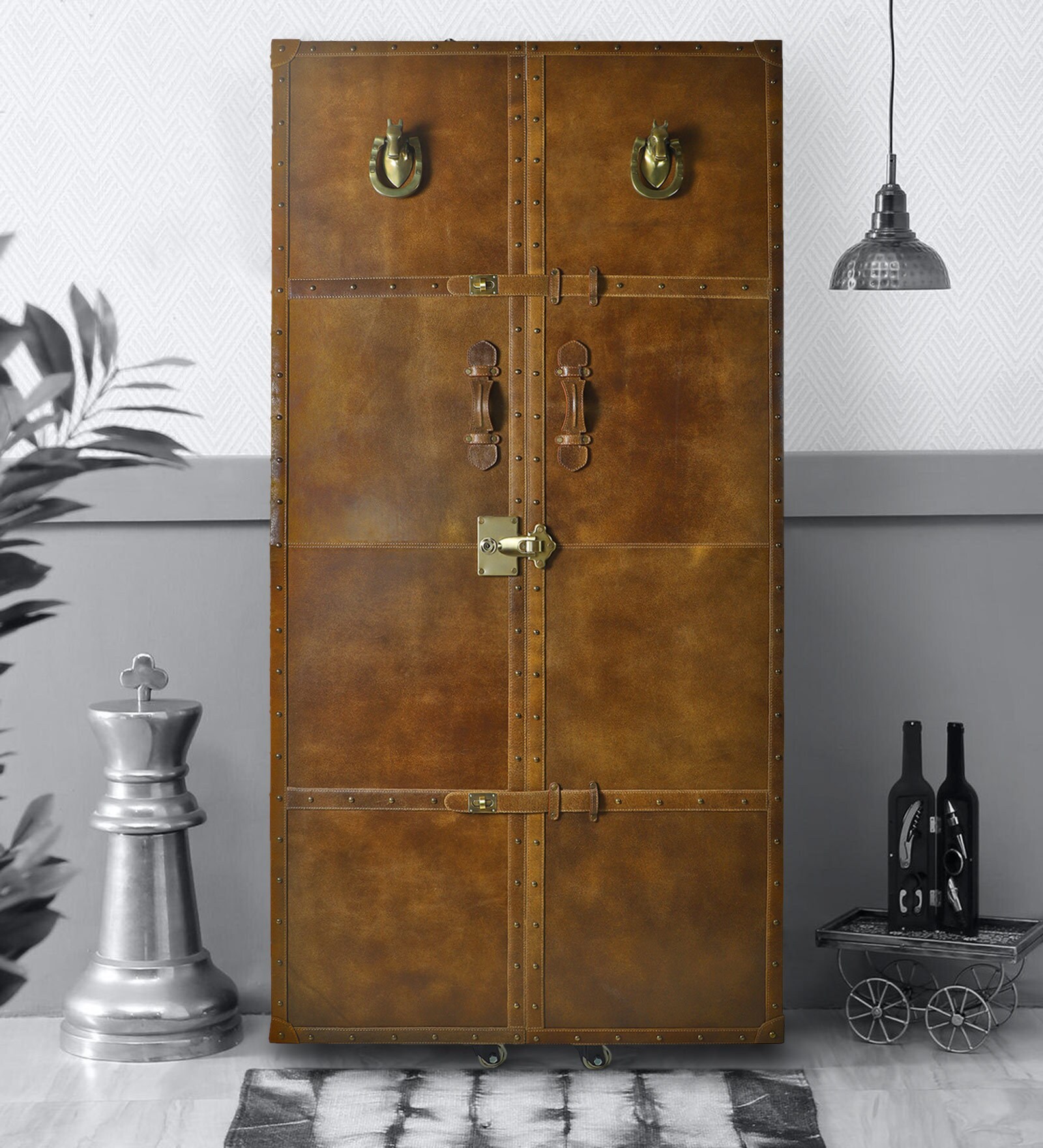 Buy Marcus Tall Genuine Leather Bar Case in Tan Crunch Finish by Three ...