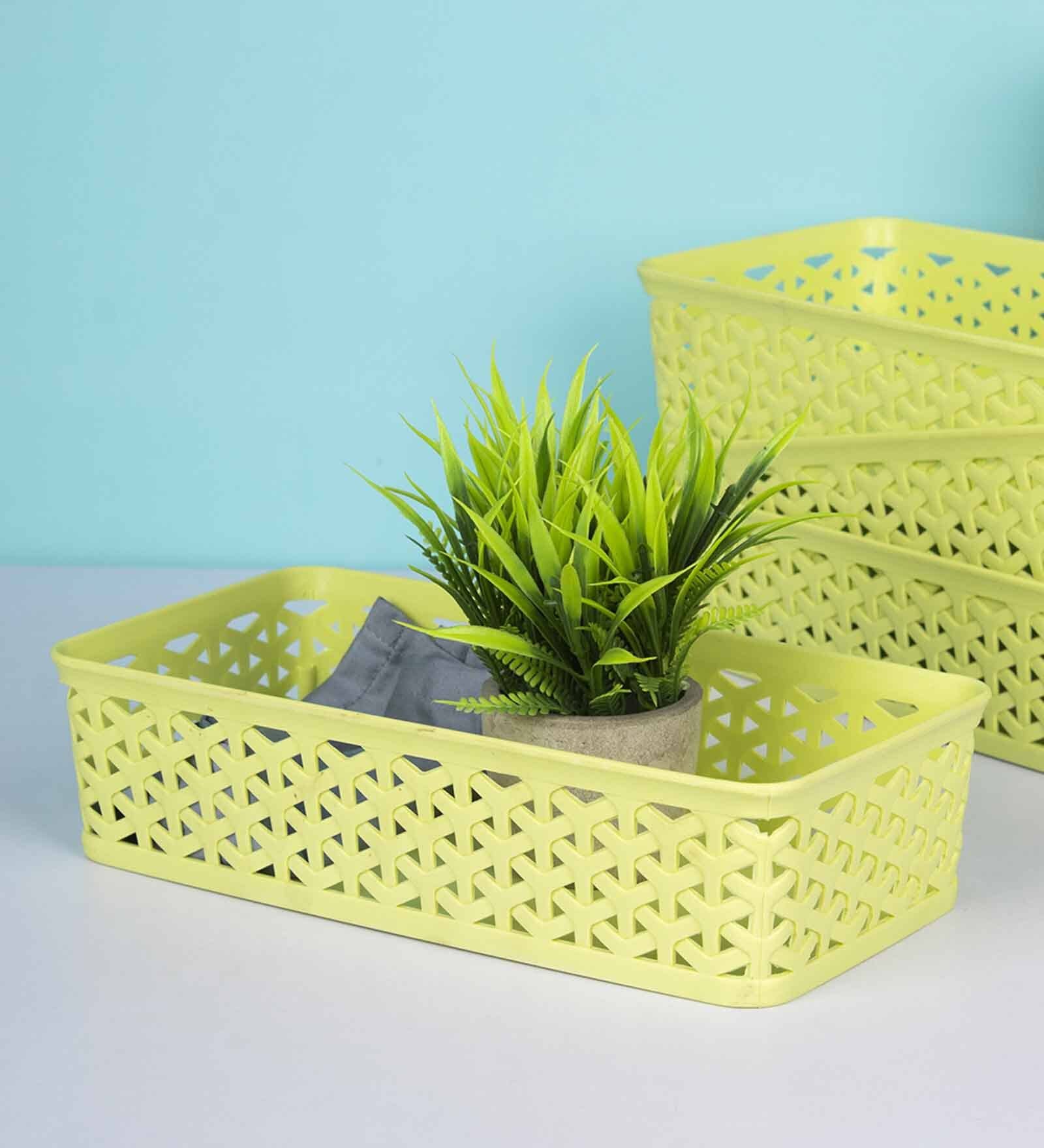 Buy Market 99 Medium Plastic Multipurpose Storage Basket ( Set Of 4 ...