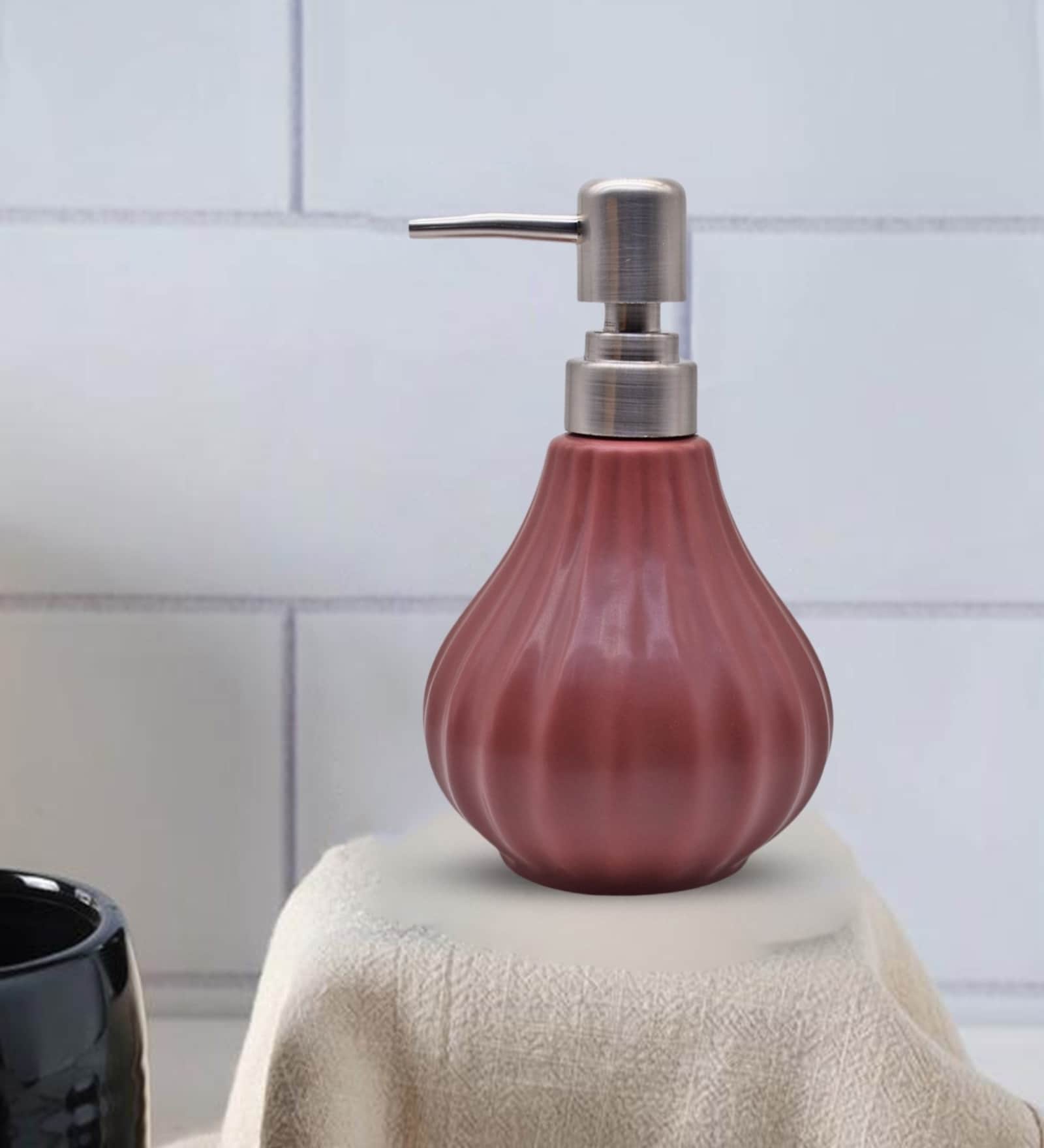 Buy Maroon 300 ml Ceramic Liquid Soap Dispenser by Kookee at 20% OFF by ...