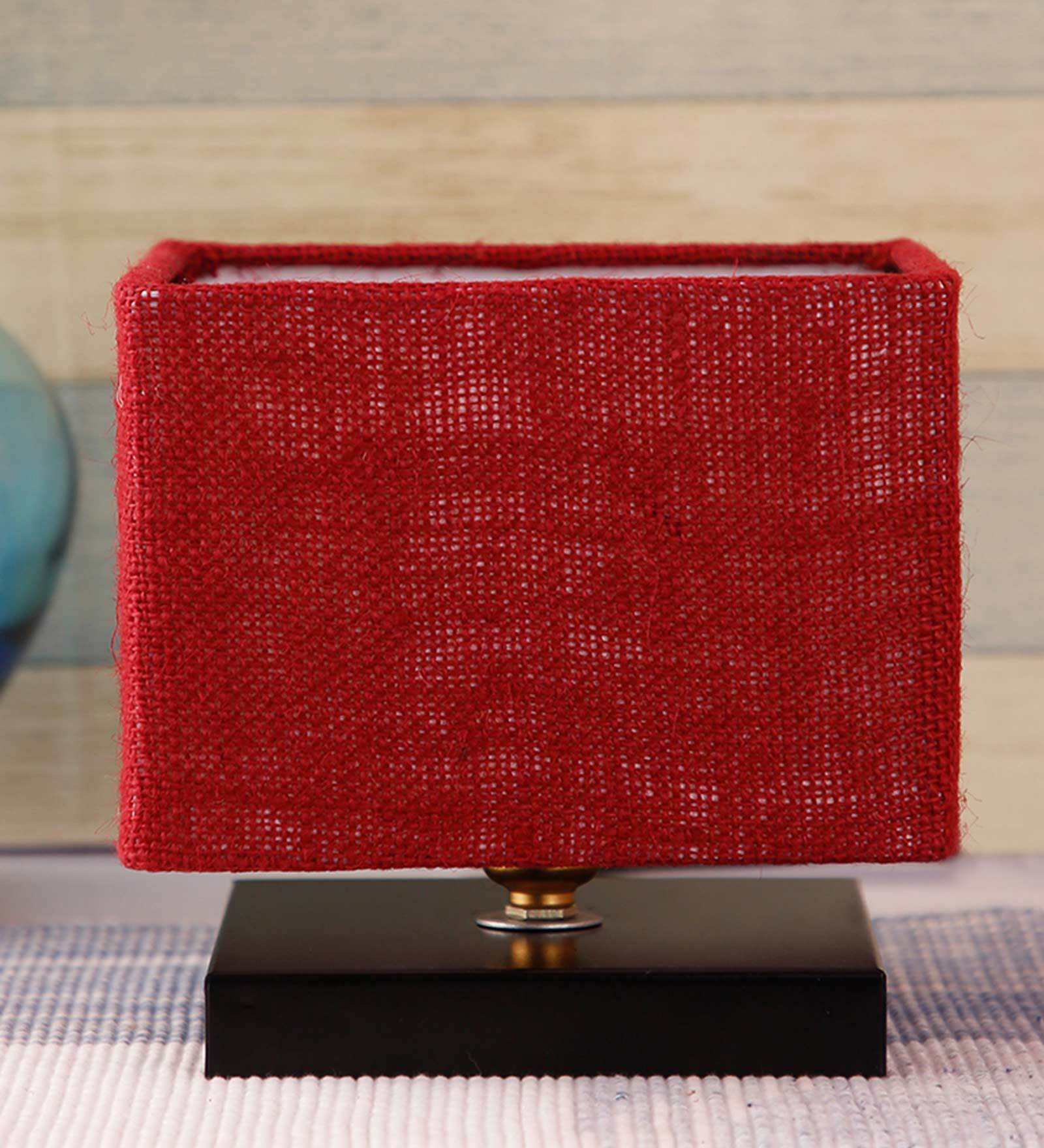 Buy Maroon Jute Shade Country Table Lamp With Black Base at 59% OFF by ...