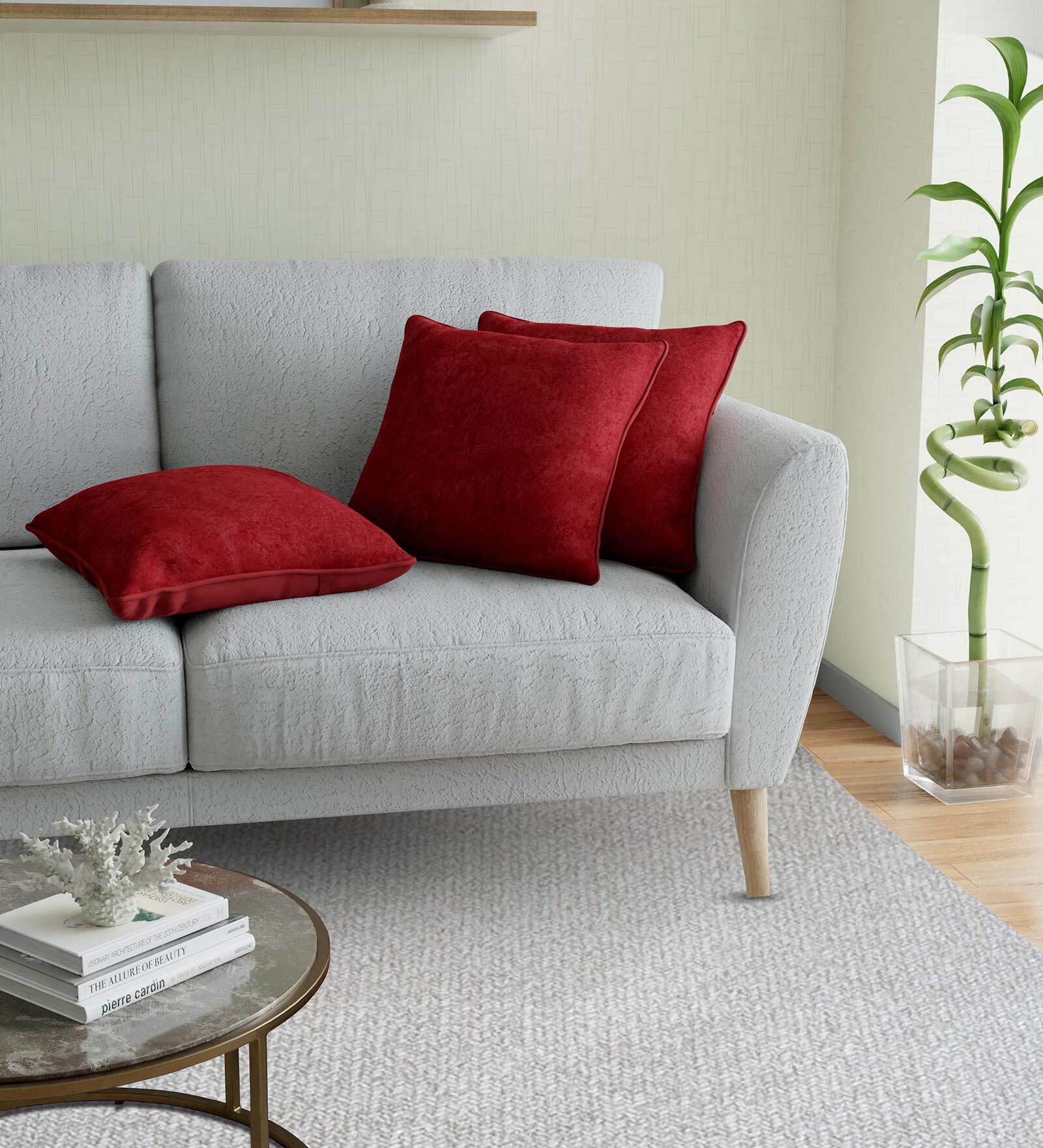 Buy Maroon Solid Cotton 16 x 16 Inches Cushion Covers (Set of 5) at 52% ...