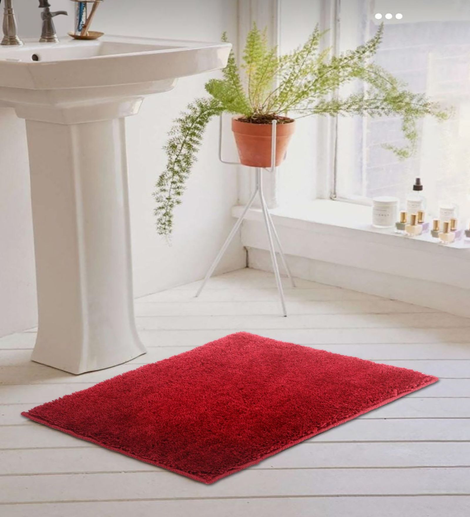 Buy Maroon Solid Polyester 24x16 Inches AntiSkid Bath Mat (1 Pc) at 39% ...