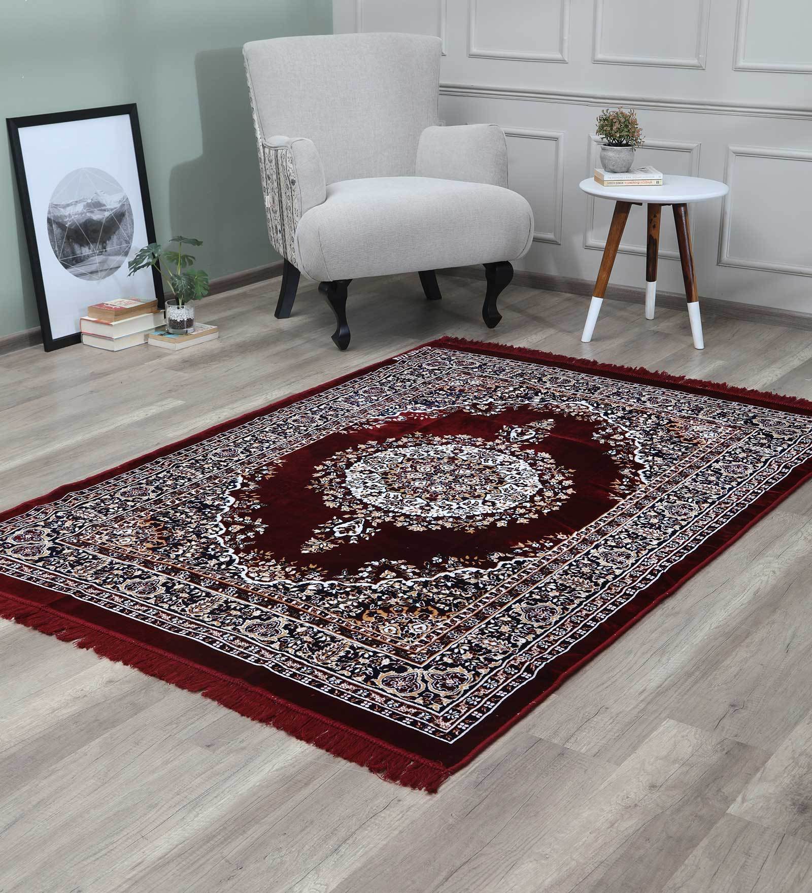 Buy Plain Solid Pattern Jacquard Machine Made 5 X 7 Feet Carpet By ...