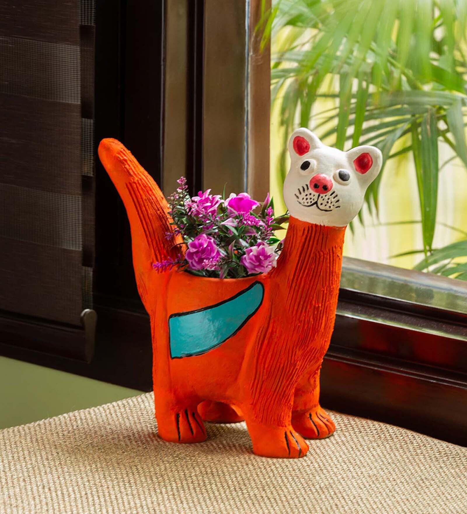 Buy Marvelous Mongoose Handmade & Hand Painted Planter Pot In ...