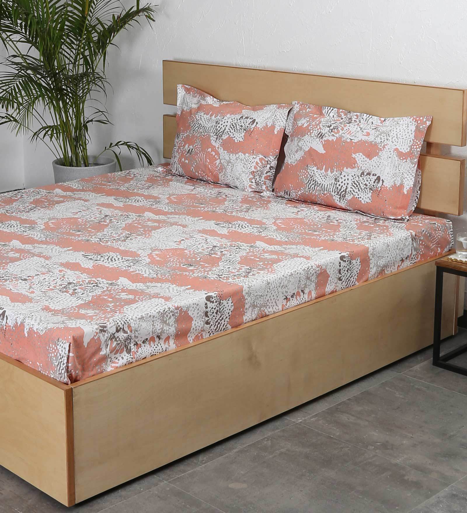 Buy Mashak Cotton 180TC Double Bedsheet with 2 Pillow Covers at 32% OFF ...