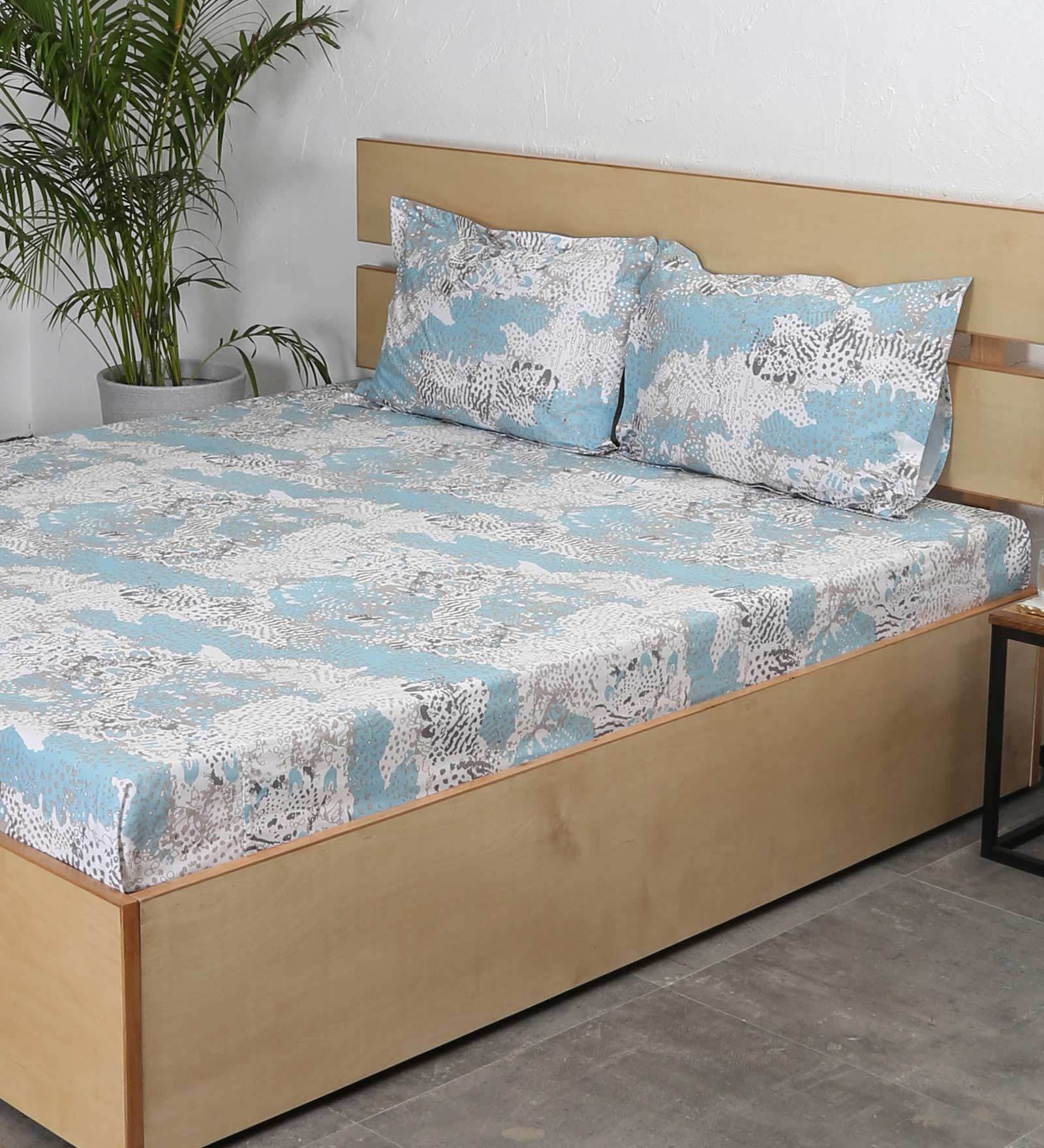 Buy Mashak Cotton 180TC Single Bedsheet with 1 Pillow Cover at 23% OFF ...