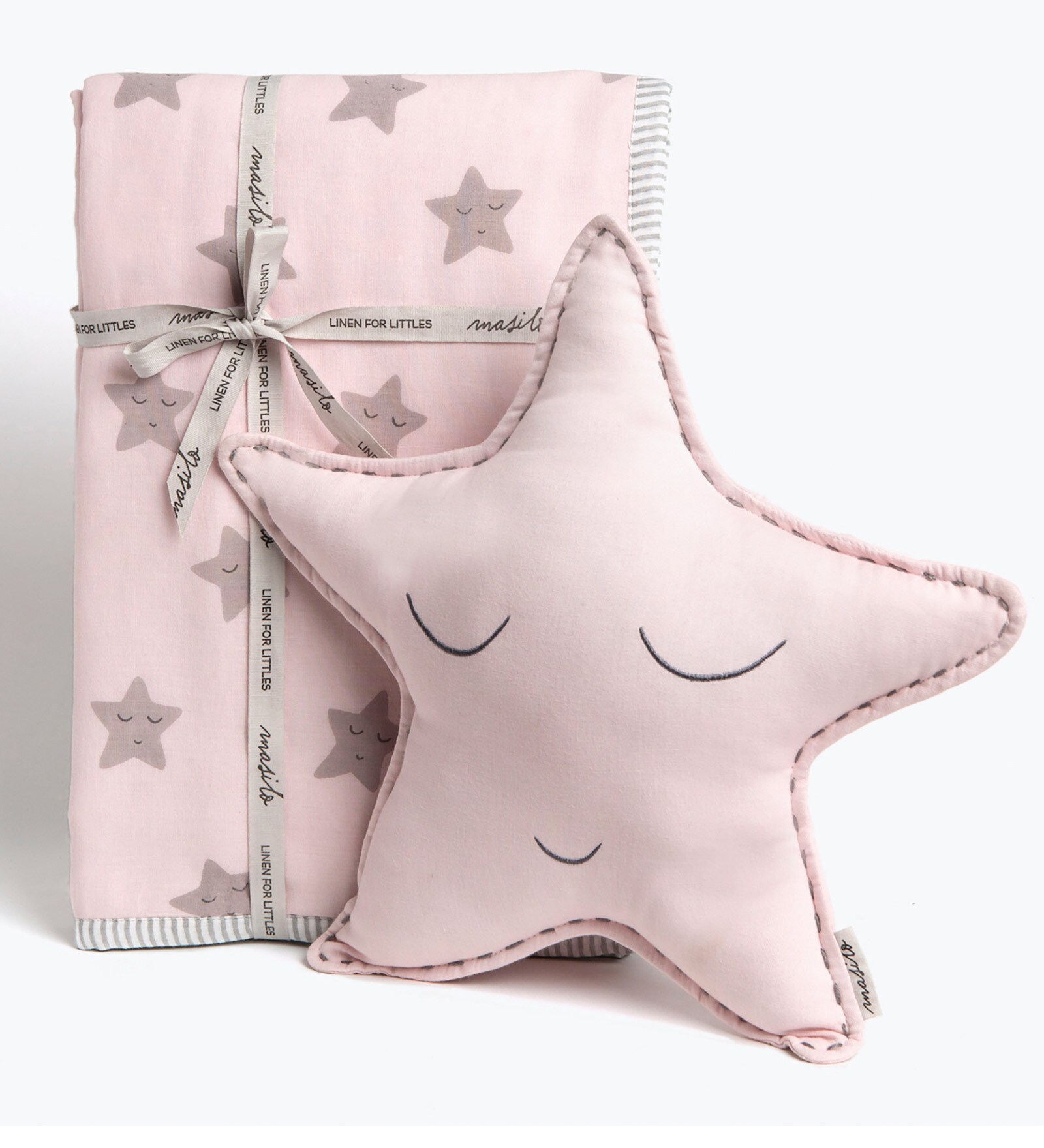 Buy Masilo Star Tuck Me In Organic Cotton Cushion & Quilt Set in Pink ...