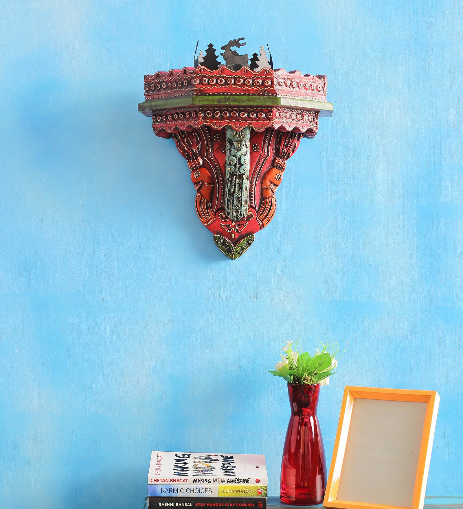 Buy MasterCrafts Multicolor Wooden Indian Classical Bracket Online ...