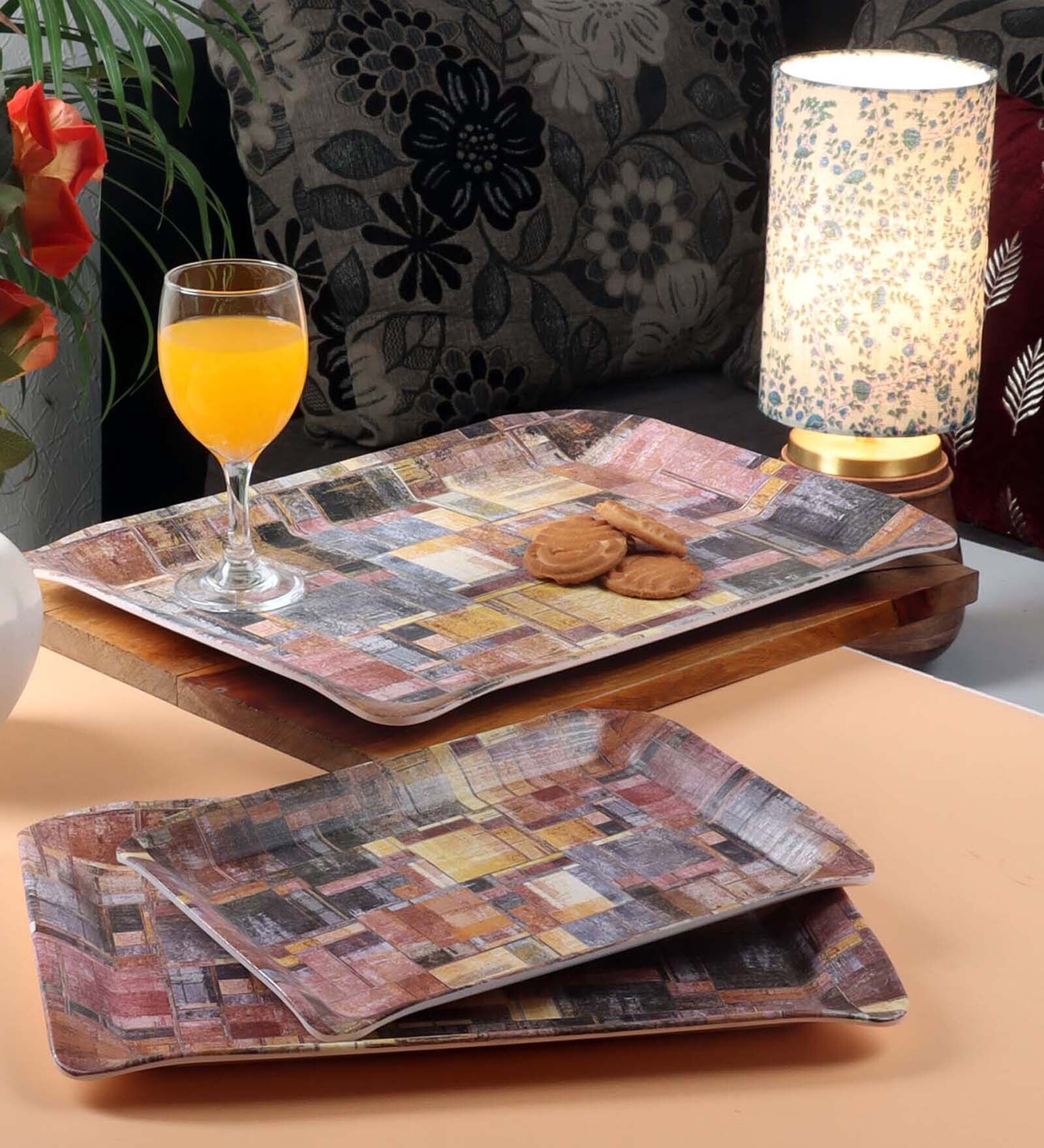 Buy Matt Multicolour Melamine (Set of 3) Tray Set at 13% OFF by Cdi ...