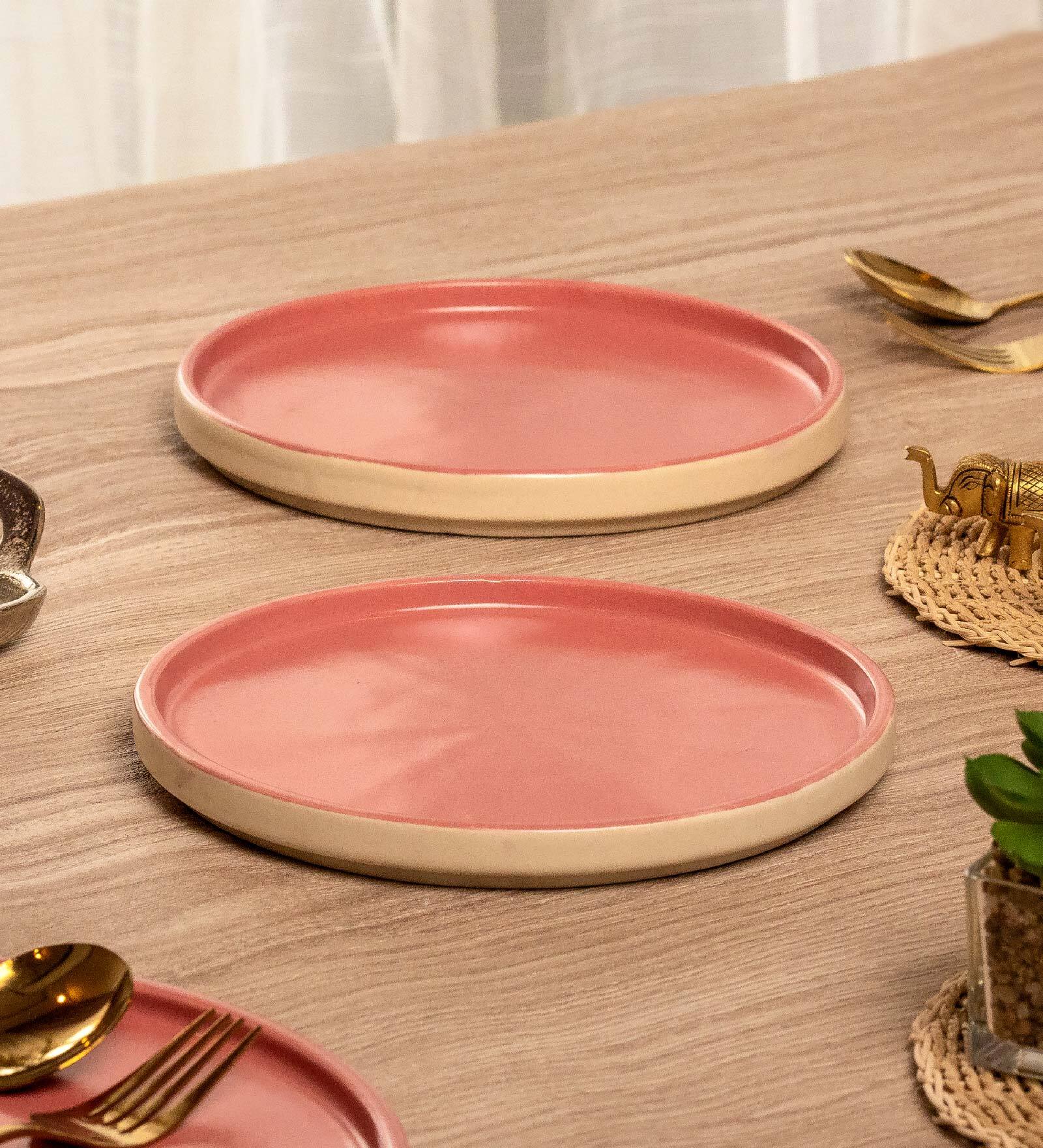 Buy Matte Peach Ceramic Rim (Set of 2) Side Plate at 32% OFF by 10Club ...