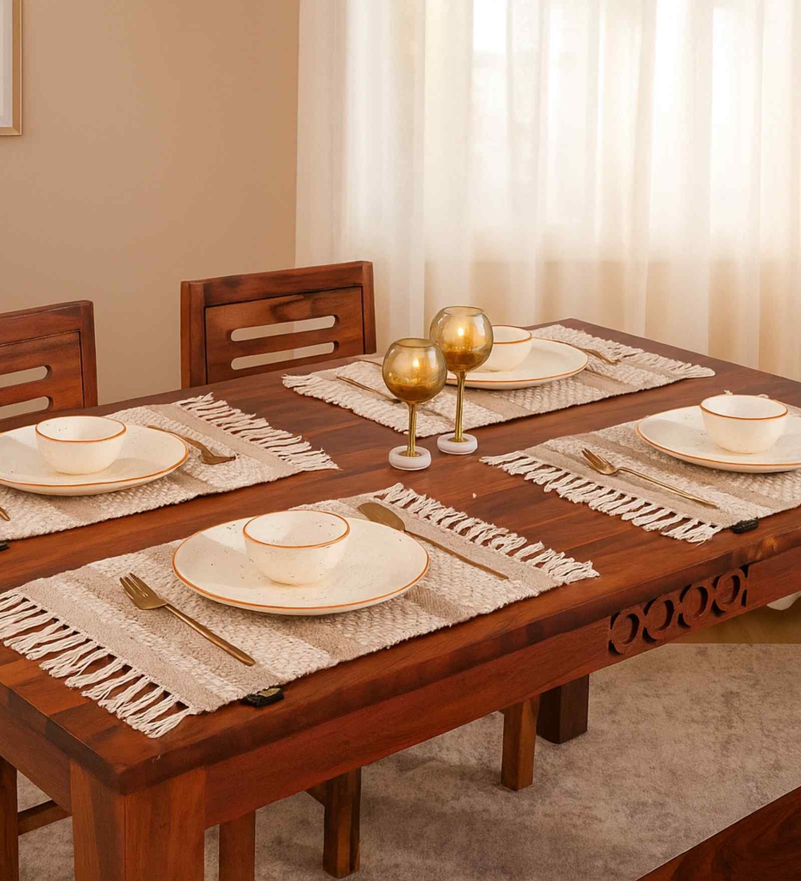 Buy Maze Handwoven Cotton Tablemat-Beige Set of 2 at 57% OFF by ...