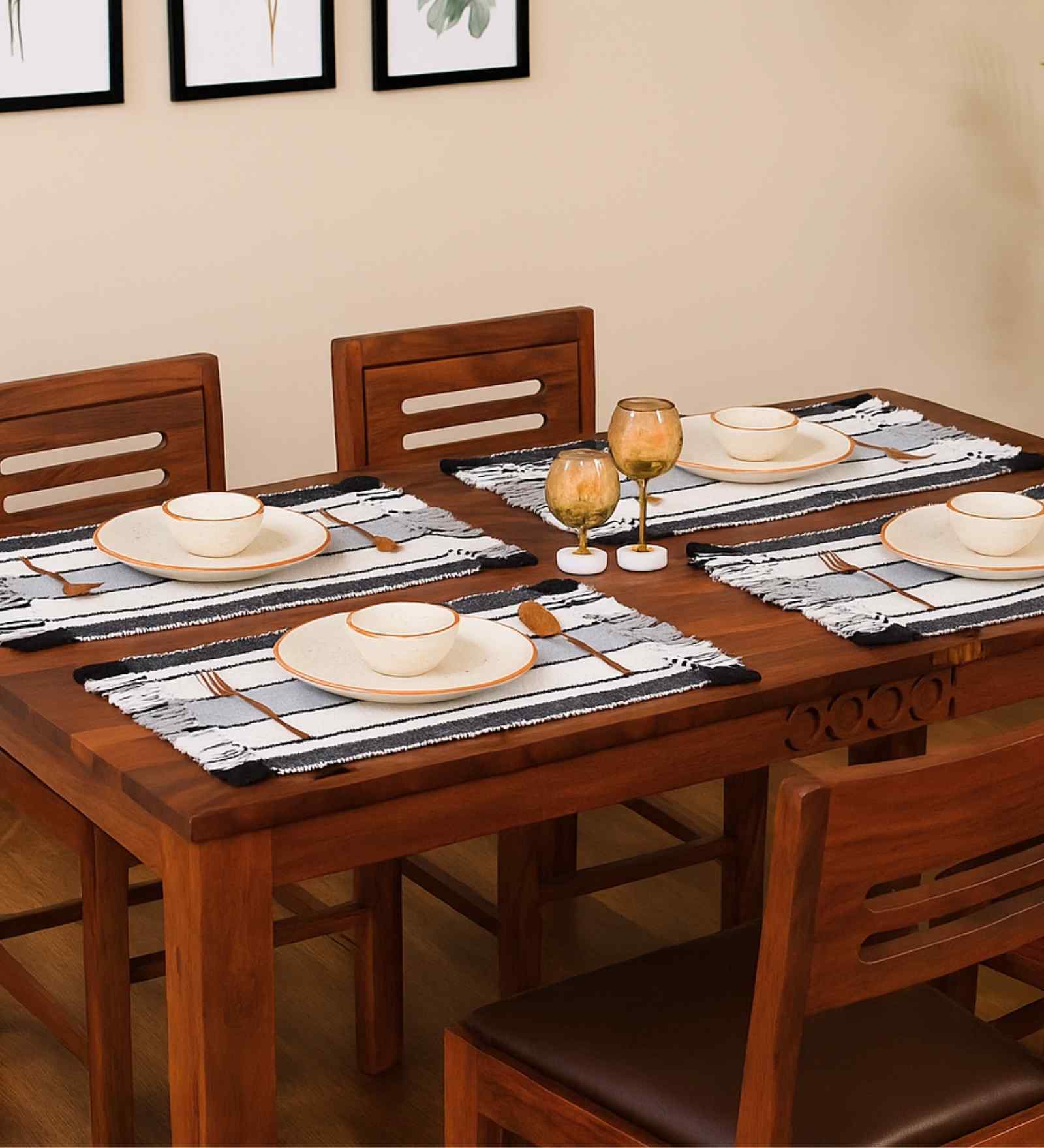 Buy Maze Handwoven Cotton Tablemat-Grey Set of 2 at 57% OFF by Royaloak ...