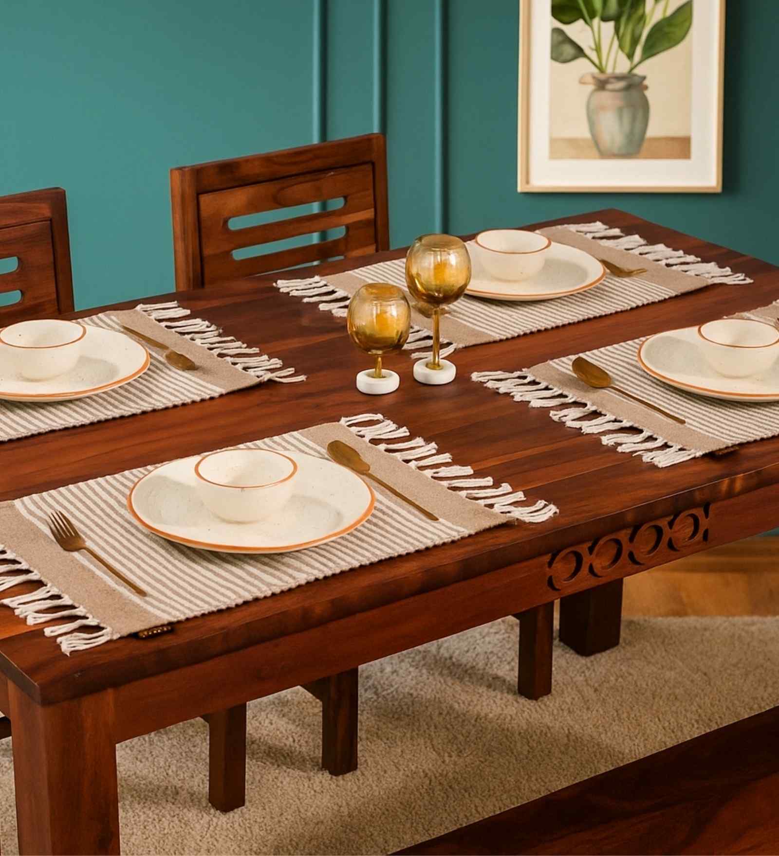 Buy Maze Handwoven Cotton Tablemat-Ivory Set of 2 at 57% OFF by ...