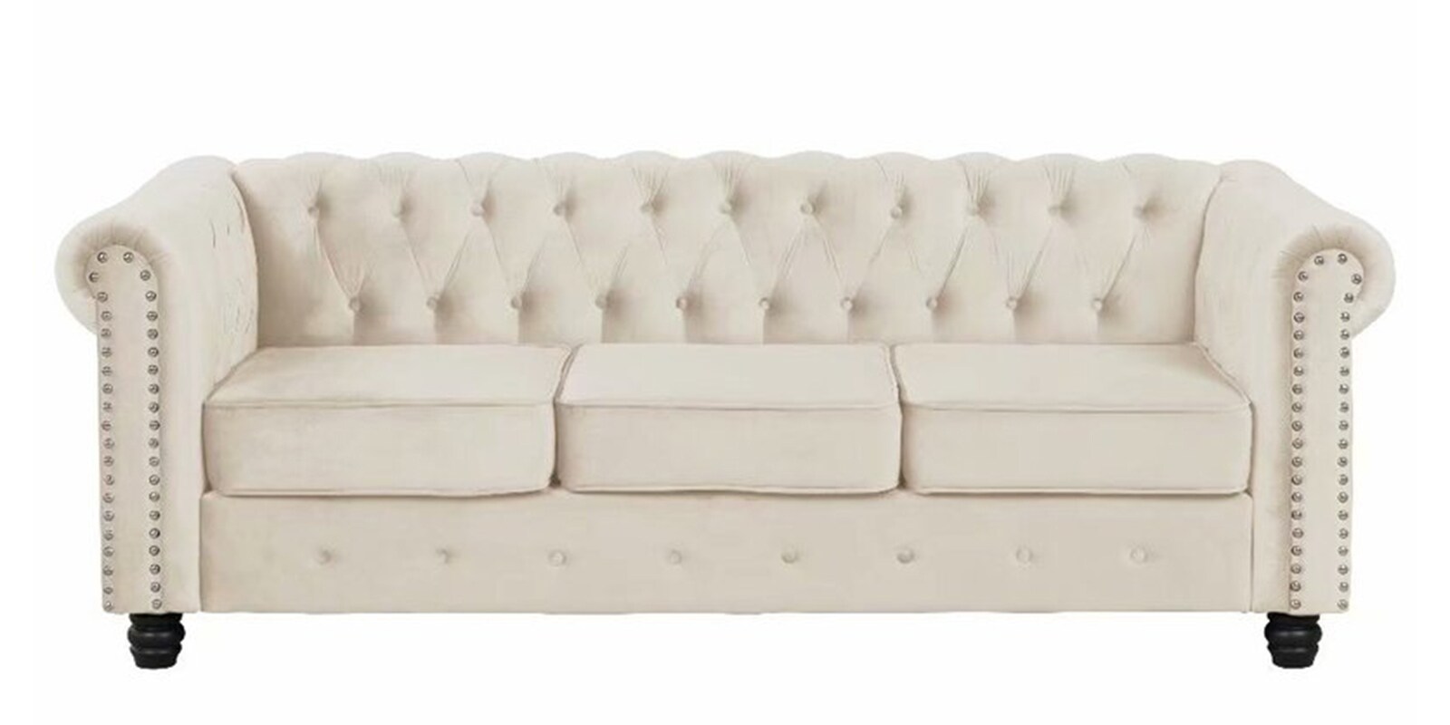 Buy Manchester Fabric 3 Seater Sofa in Beige Colour at 18% OFF by Adorn ...