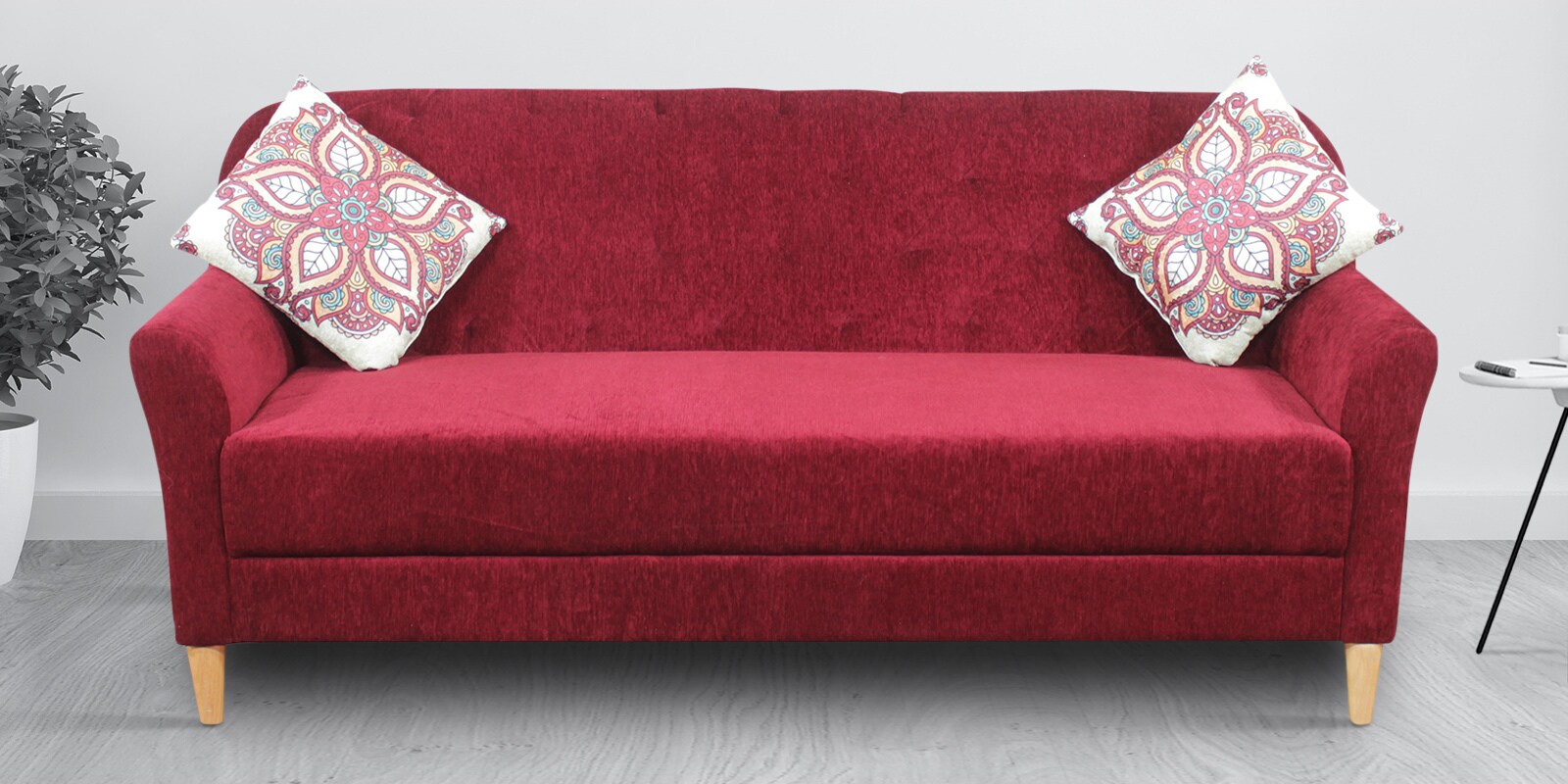 Buy Marge 3 Seater Sofa in Maroon Colour at 8% OFF by Muebles Casa ...