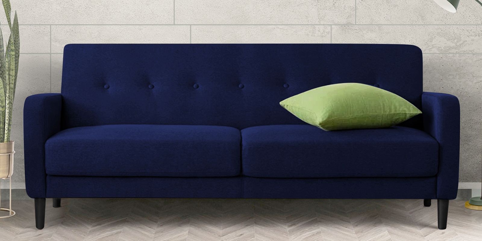 Buy Marq Fabric 3 Seater Sofa in Royal Blue Colour at 41% OFF by ...