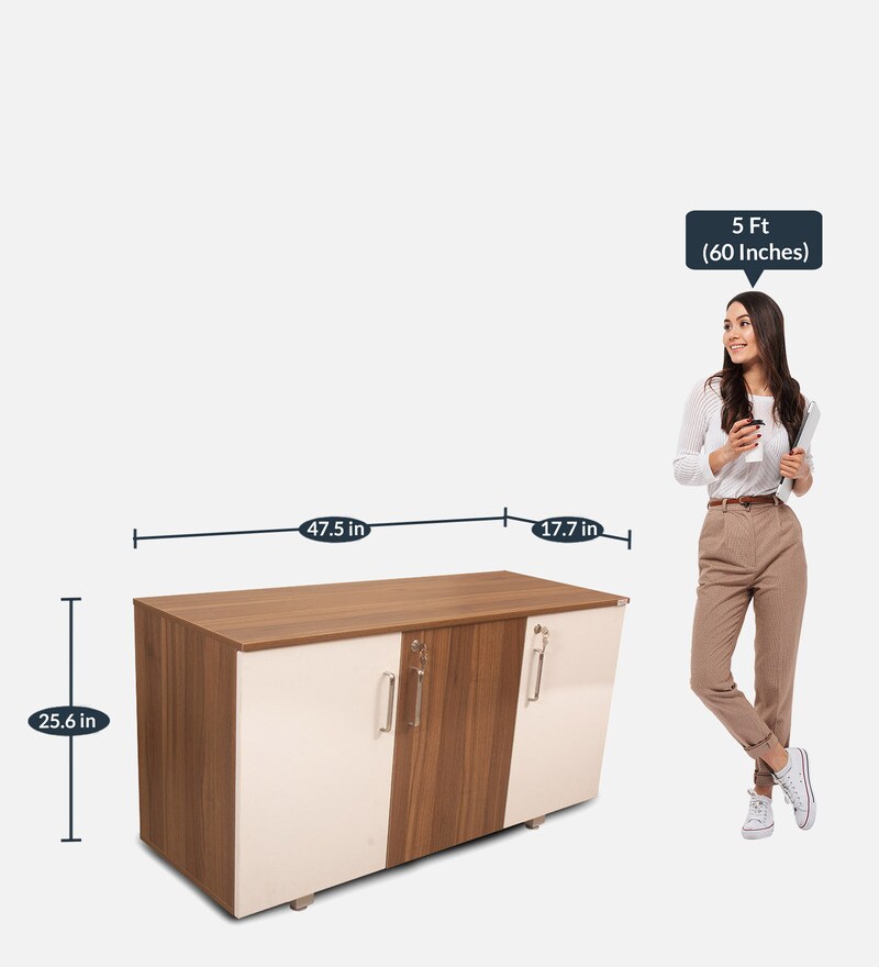 Buy Macro Office Table in Leon Teak Finish by Neudot Online - Executive ...