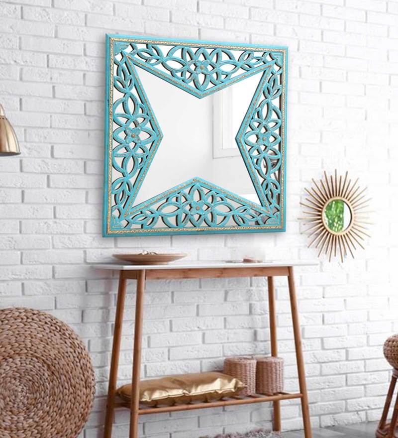 Buy Mango Wood Rectangle Wall Mirror by Artisans Rose Online - Full ...