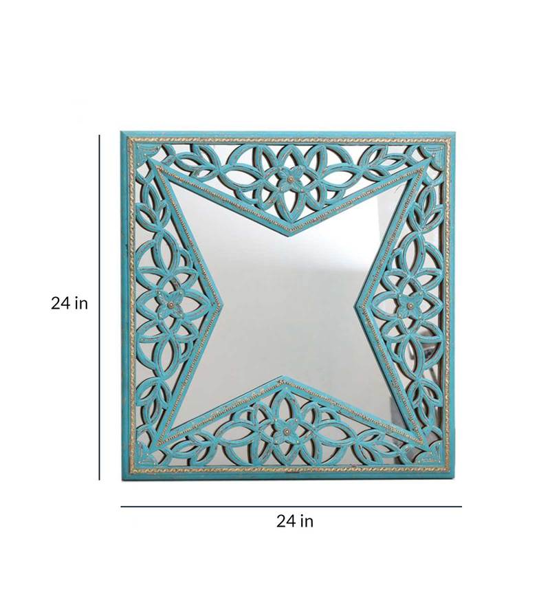 Buy Mango Wood Rectangle Wall Mirror by Artisans Rose Online - Full ...