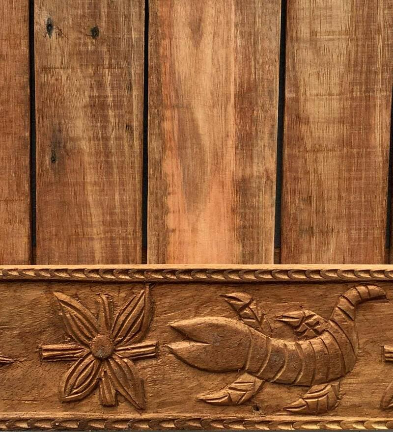 Buy Mango Wood Two Tiered Wall Shelf In Natural Finish By Chinhhari ...