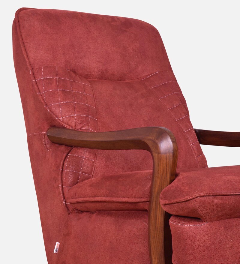 Buy Manila Fabric Rocking Chair in Wine Red Colour by CasaCraft Online ...