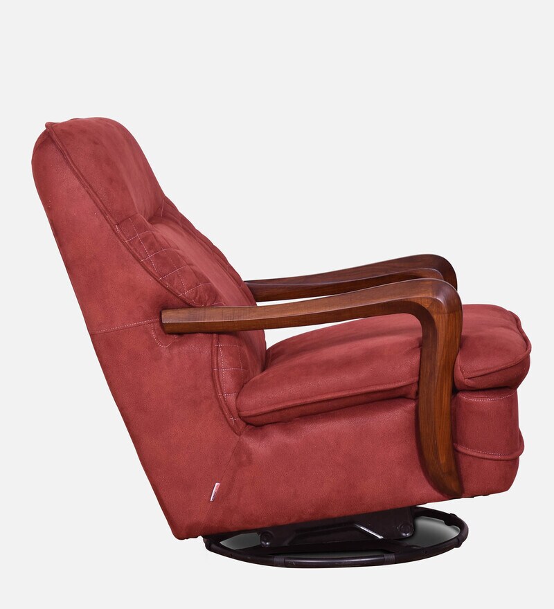 Buy Manila Fabric Rocking Chair in Wine Red Colour by CasaCraft Online ...