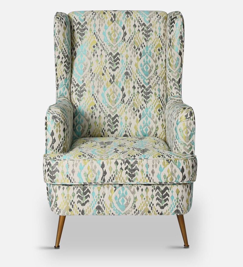 Buy Maria Fabric Wing Chair In Multicolour By Casacraft Online - Wing ...