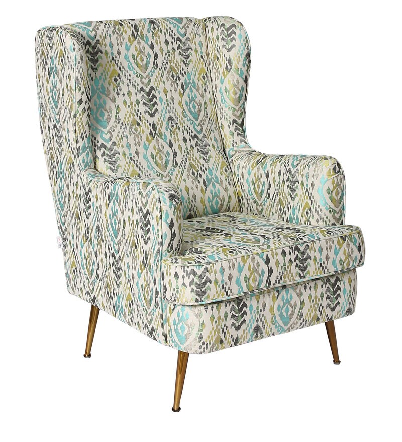 Buy Maria Fabric Wing Chair In Multicolour By Casacraft Online - Wing ...