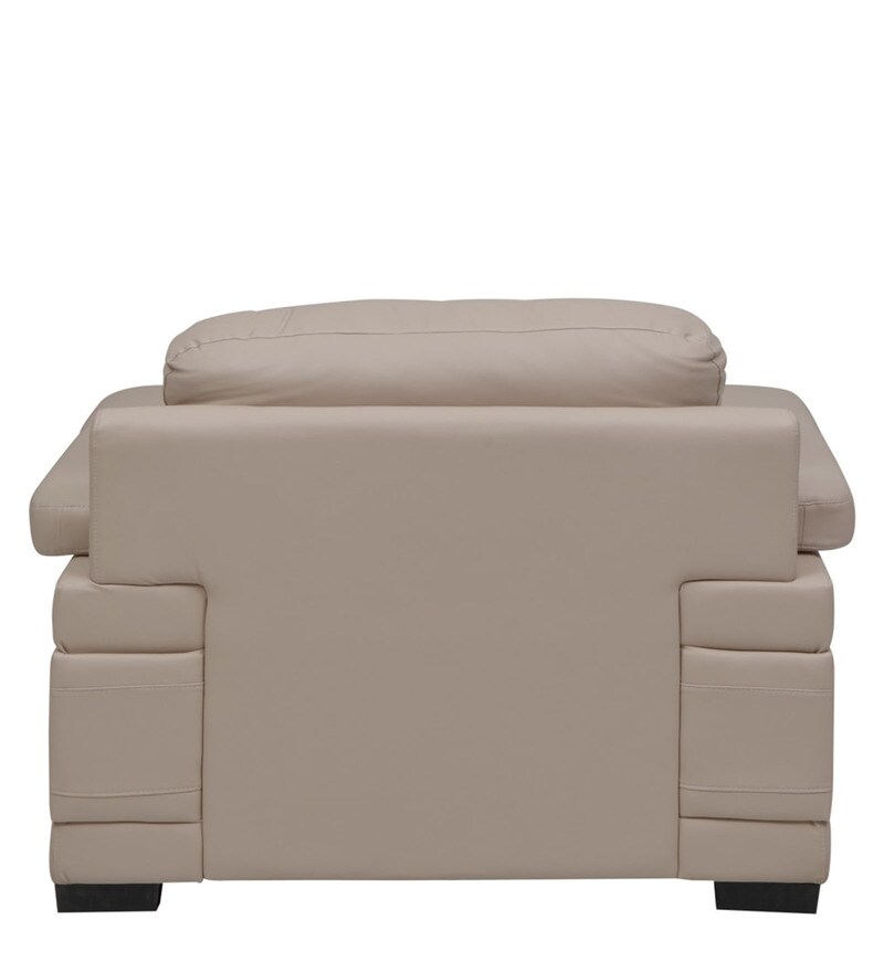 Buy Marina Leatherette 1 Seater Sofa in Beige Colour by Evok Online ...