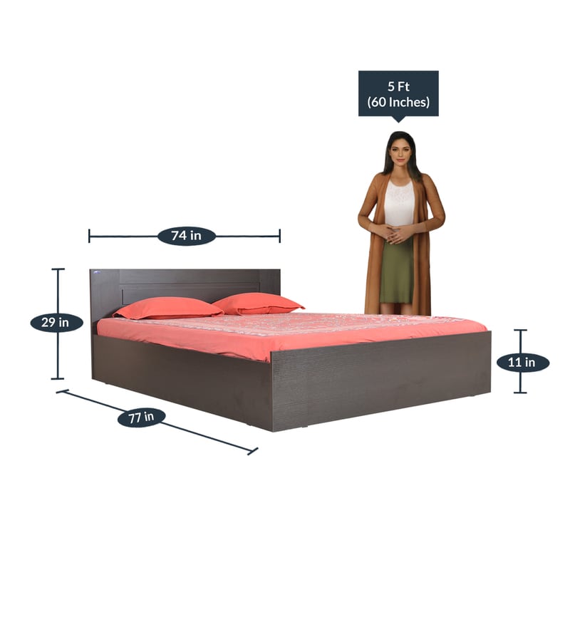 Buy Marion King Size Bed in Wenge Finish with Box Storage Online ...