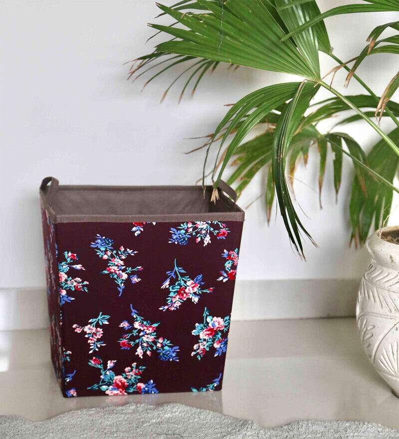Buy Maroon 20 Ltr MDF and Polyester Open Dustbin by My Gift Booth ...