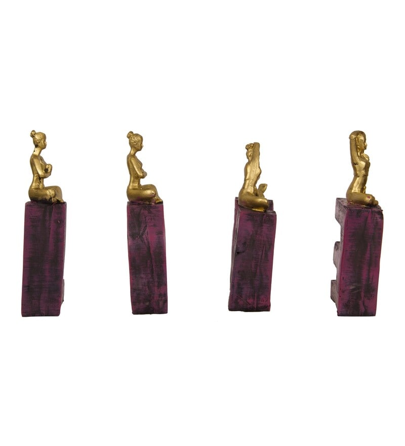 Buy Maroon Gold Love Sign with Attached Yoga Lady Polyresin Figurine by ...
