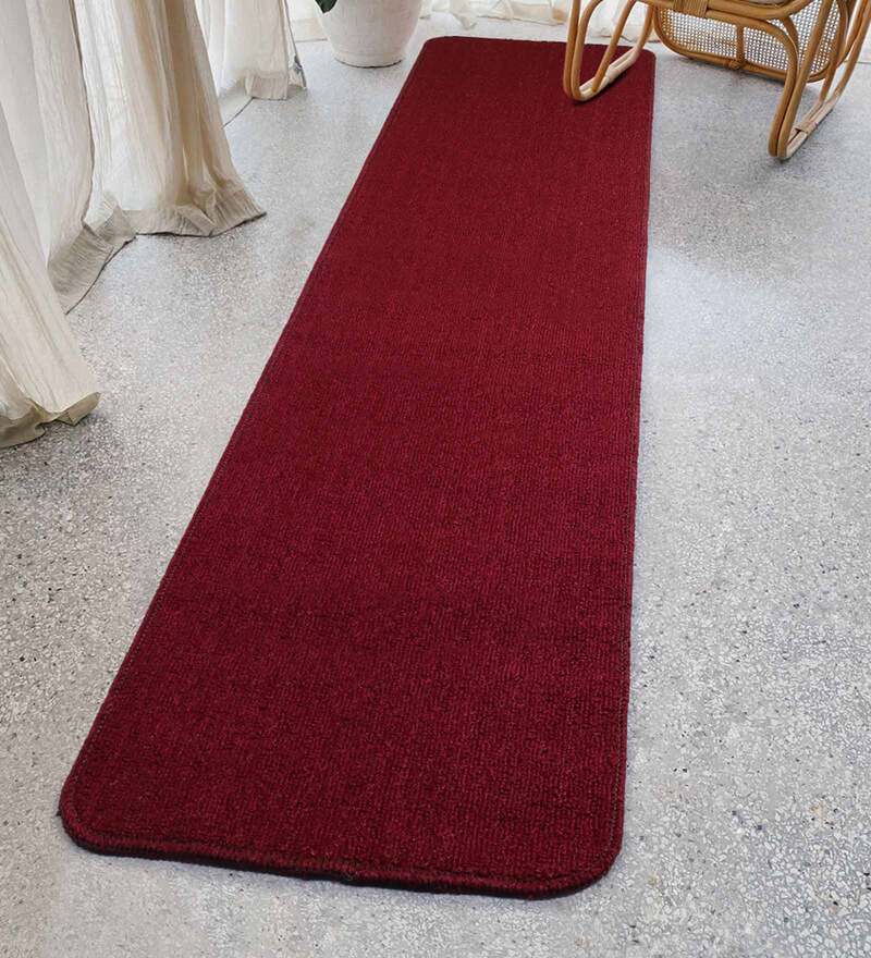 Buy Maroon Microfiber Solid 71x18 Inches Floor Runner by Saral Home ...