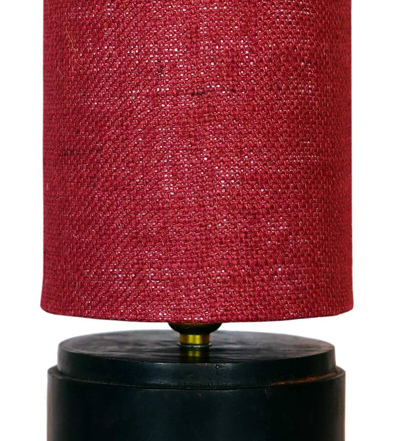 Buy Maroon Shade Table Lamp With Wood Base By BrightDaisy Online - Wood ...