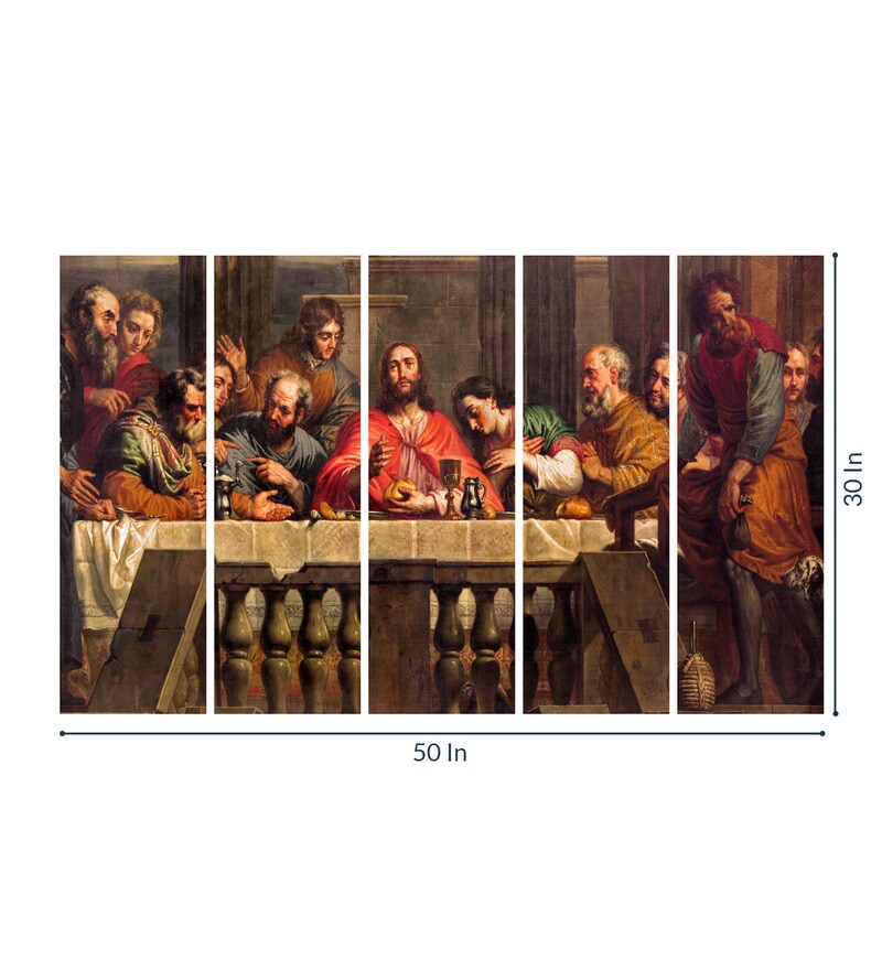 Buy Maroon Wood Multiple Frames Beautiful Lord Jesus - The Last Supper ...