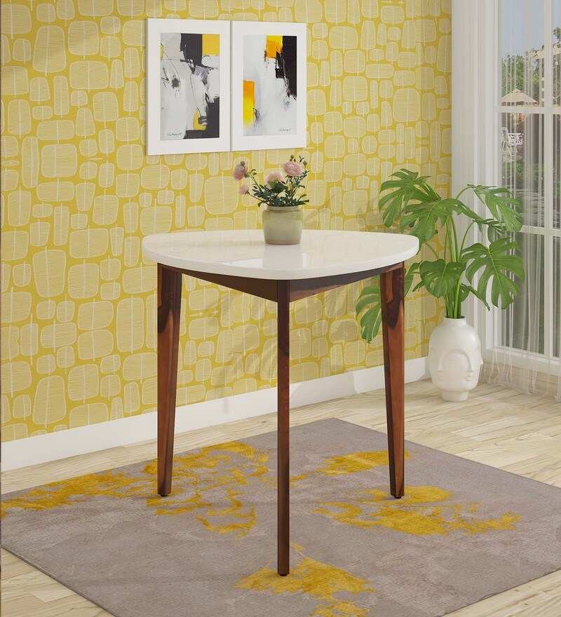 Buy Ufa Sheesham Wood 3 Seater Dining Table With White Triangular Top ...