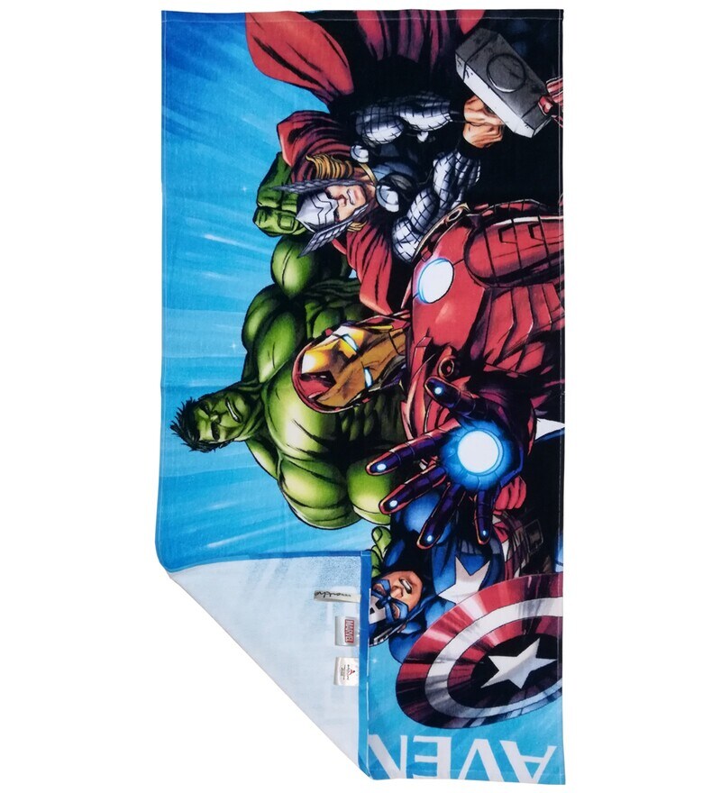 Buy Marvel Avengers Group Kids 350 GSM Cotton Bath Towel by Athom ...