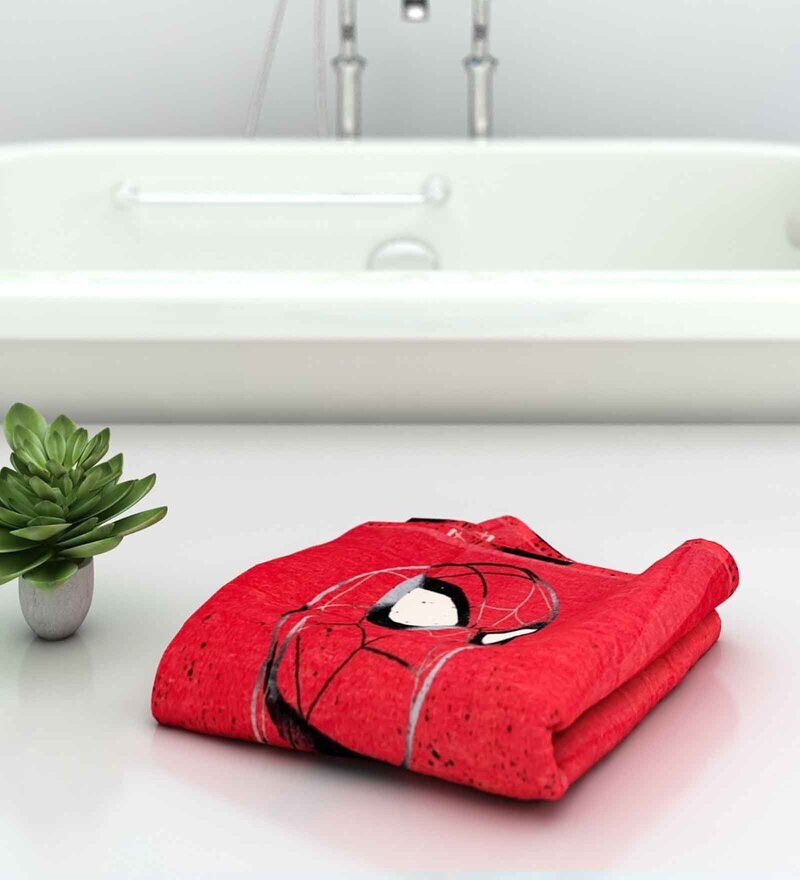Buy Marvel I AM Amazing Red Spiderman Kids 350 GSM Cotton Bath Towel by ...