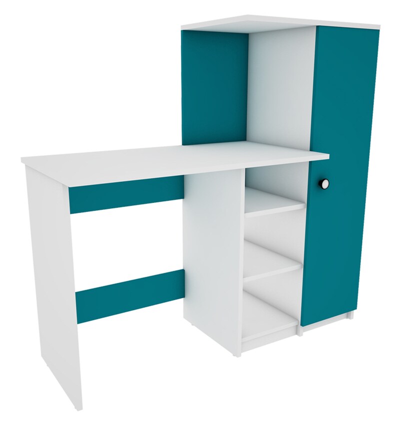 Buy Marvel Hutch Desk in Frosty White And Ocean Green Finish Online ...