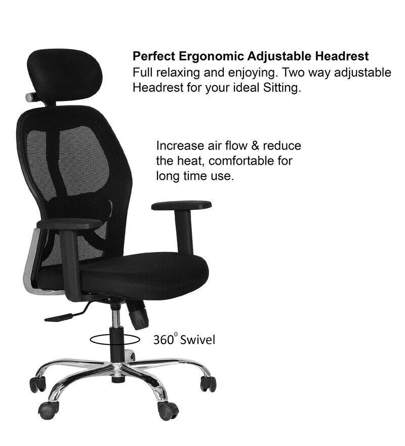 Buy Matrix Torin Breathable Mesh Ergonomic Chair in Black Colour Online ...