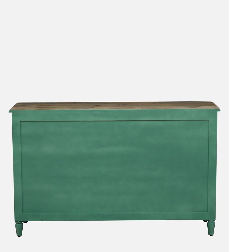Buy Eloy Solid Wood Sideboard In Pista Green Colour By Bohemiana Online ...