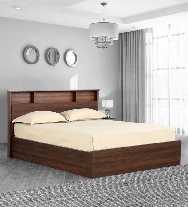 Buy Maxvon King Size Bed with Box Storage in Brown Color by CasaStyle ...