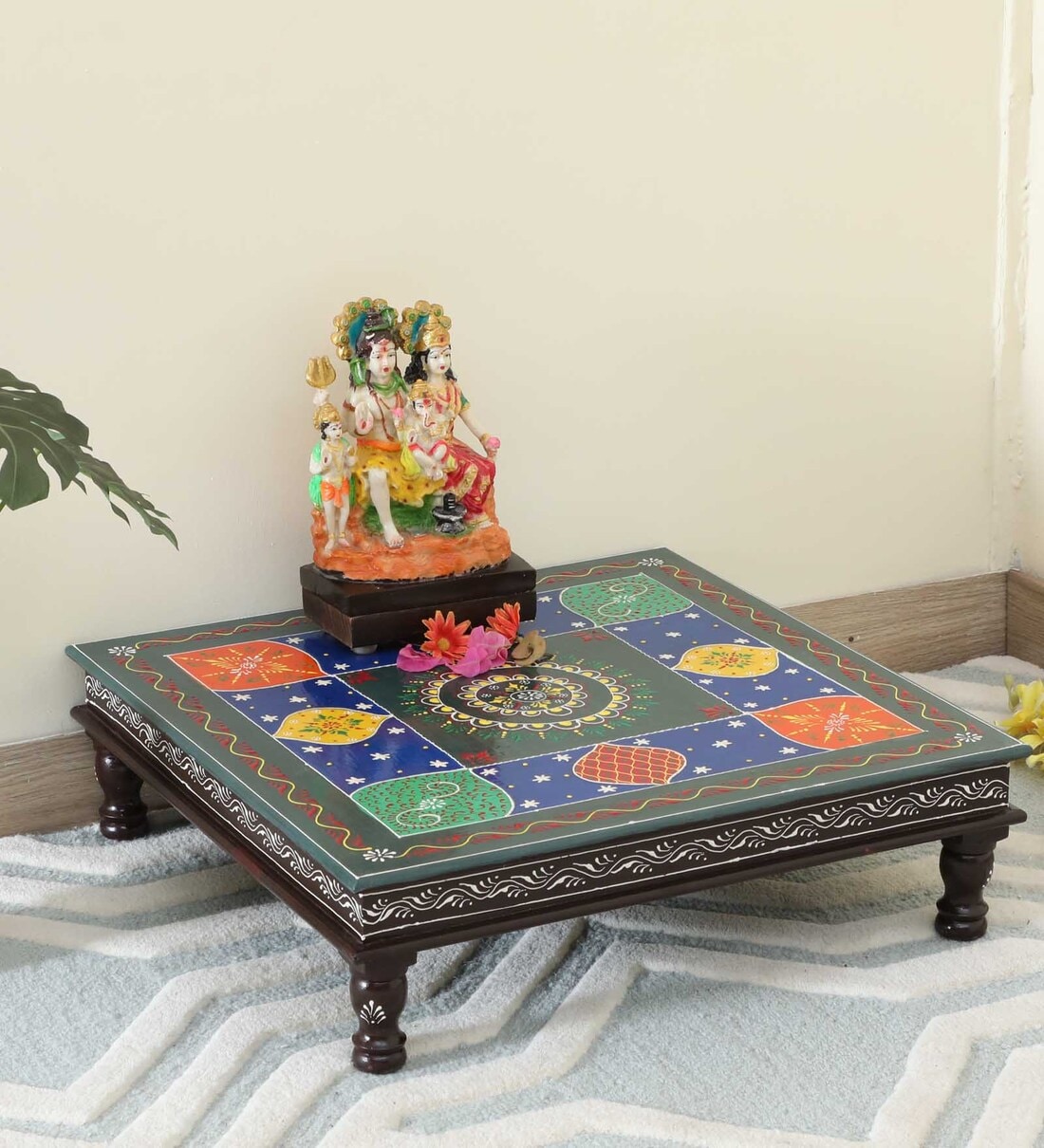 Buy MDF & Mango Wood Handpainted Chowki at 13% OFF by Ujjwal Wood ...