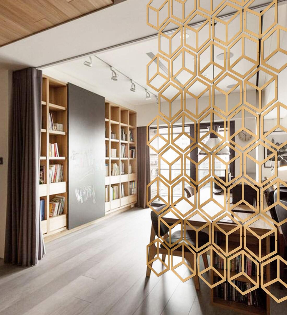 Buy MDF 84 x 36 Inch Hanging Room Divider by Plaet D cor Online ...