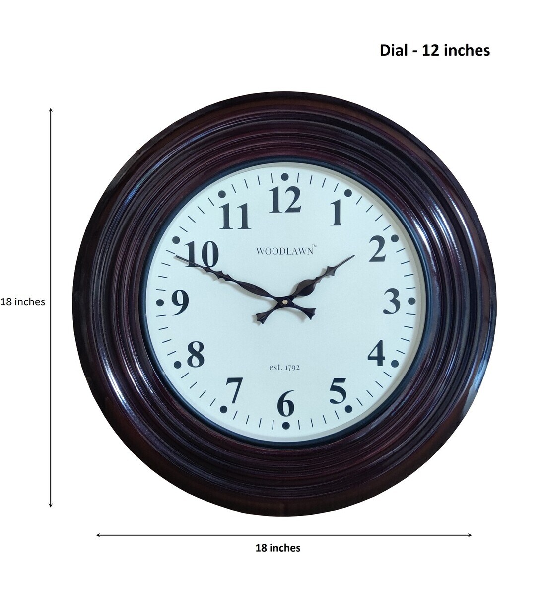 Buy MDF Black Polish Round Antique Wall Clock By Woodlawn Online ...