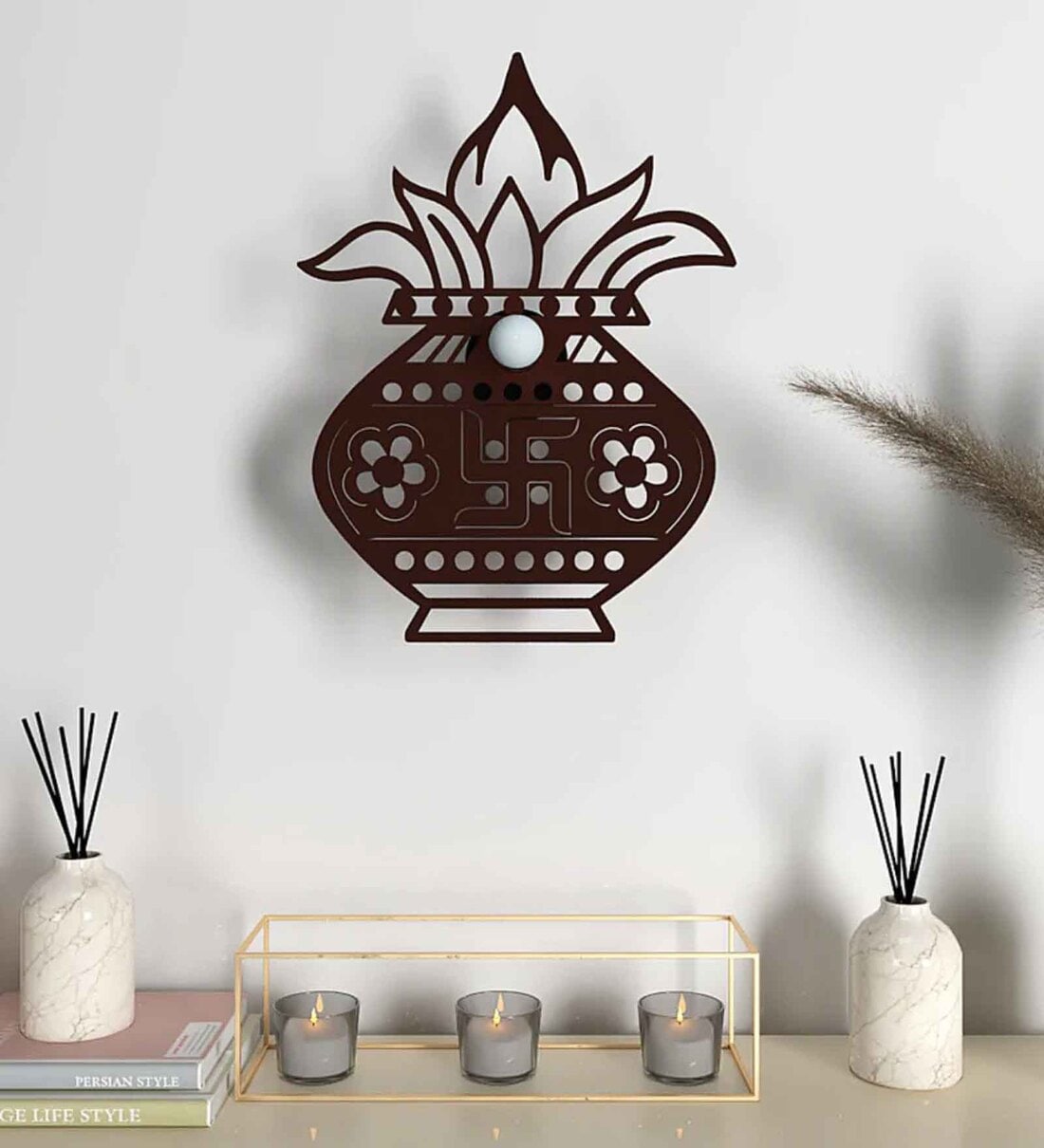 Buy MDF Decorative Kalash Shadow Lamp By Wallmantra Online - Novelty ...