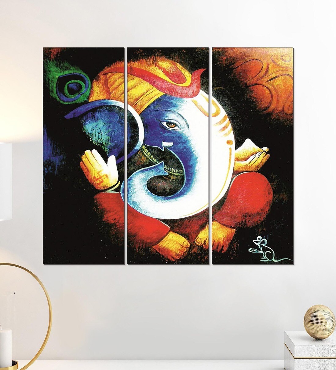 Buy MDF Digital Print Set of 3 Wall Art Painting by Go Hooked at 60% ...