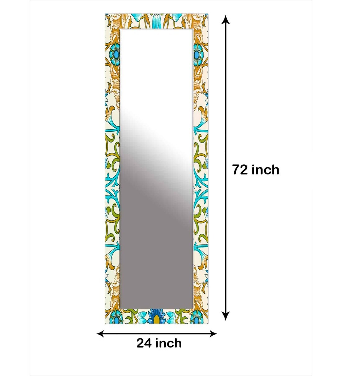 Buy MDF Flower Pattern 6 Ft Floor Mirror By 999Store Online - Floor ...