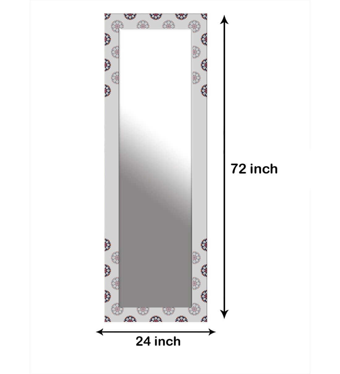 Buy MDF Mandala Pattern 6 Ft Floor Mirror By 999Store Online - Floor ...